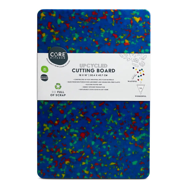 Core Home Recycled Plastic Cutting Board: Large, Confetti on Blue ...